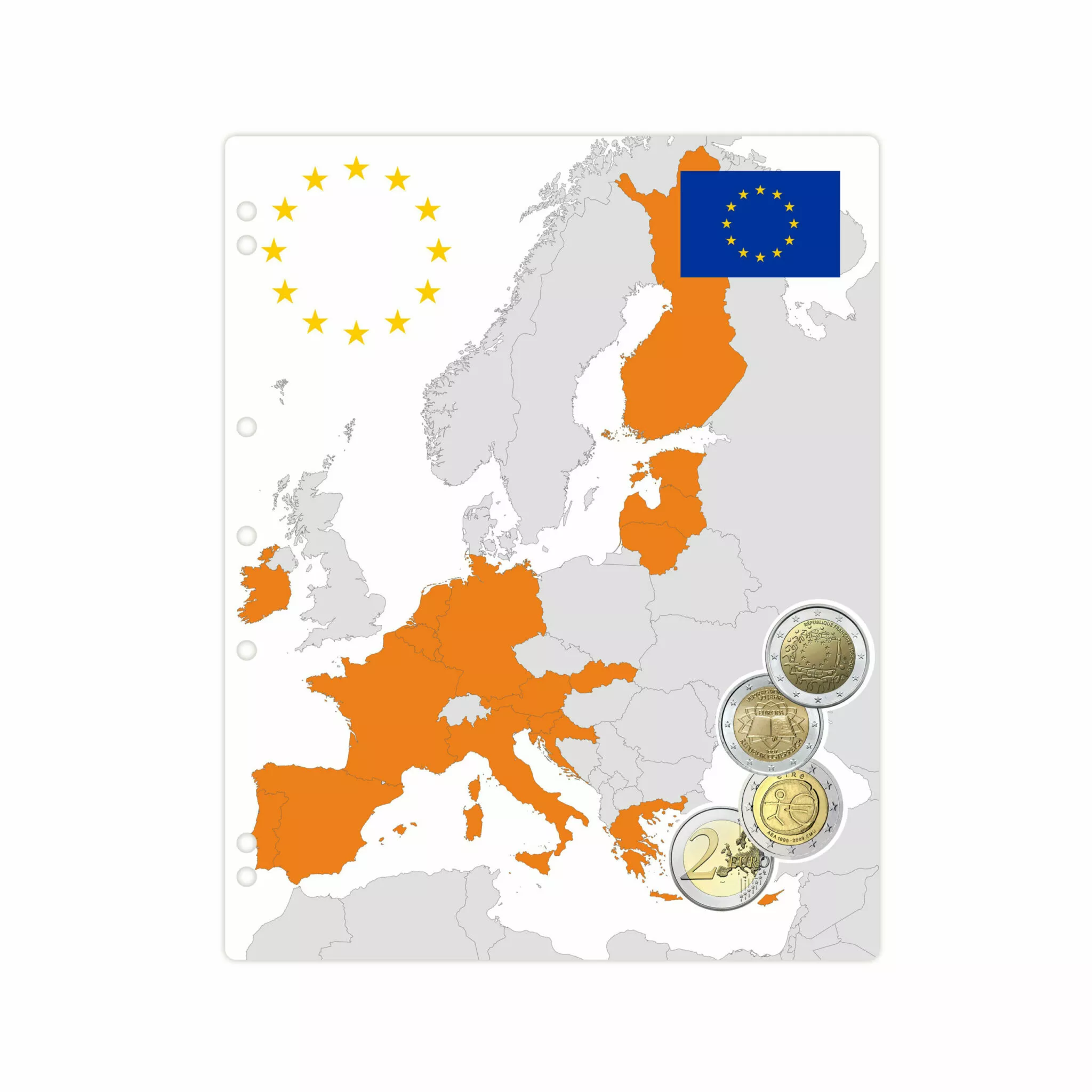 Interleaves for an album with coins of the European Union universal ...